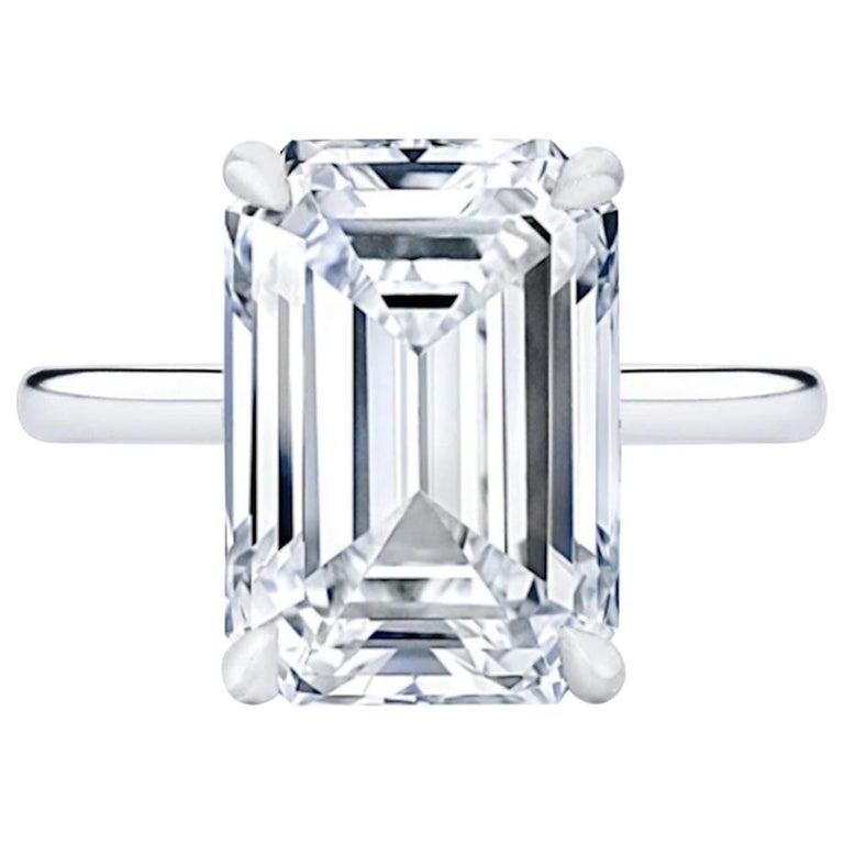 Flawless D Color GIA Certified 2 Carat Emerald Cut Diamond Ring For ...