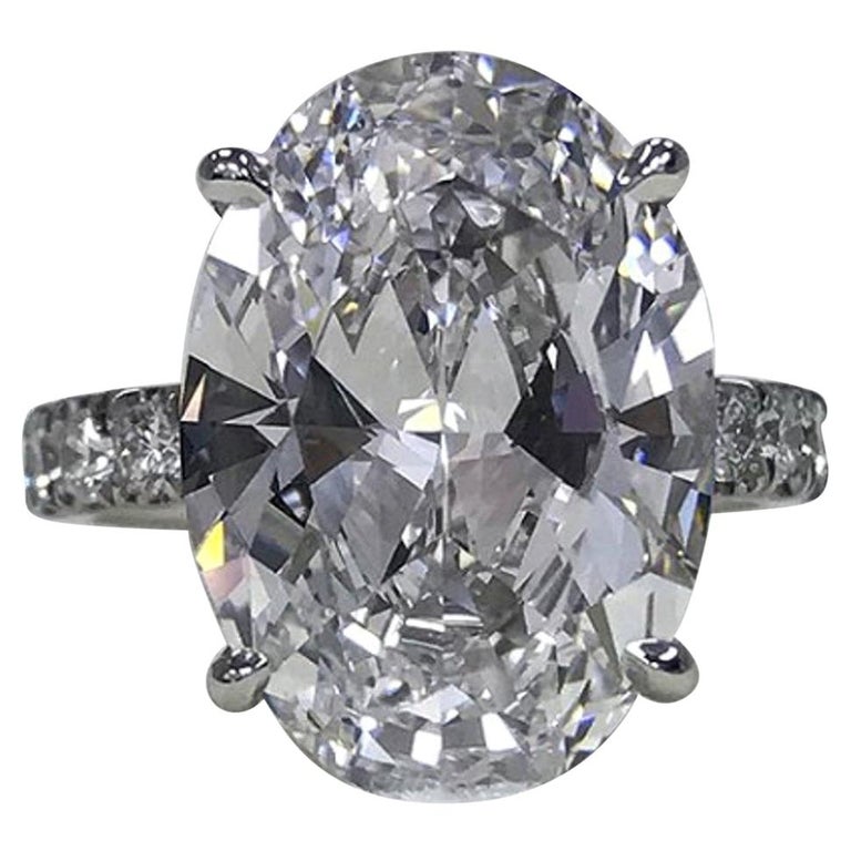 Flawless D COLOR GIA Certified 5 Carat Oval Diamond Platinum Ring For ...