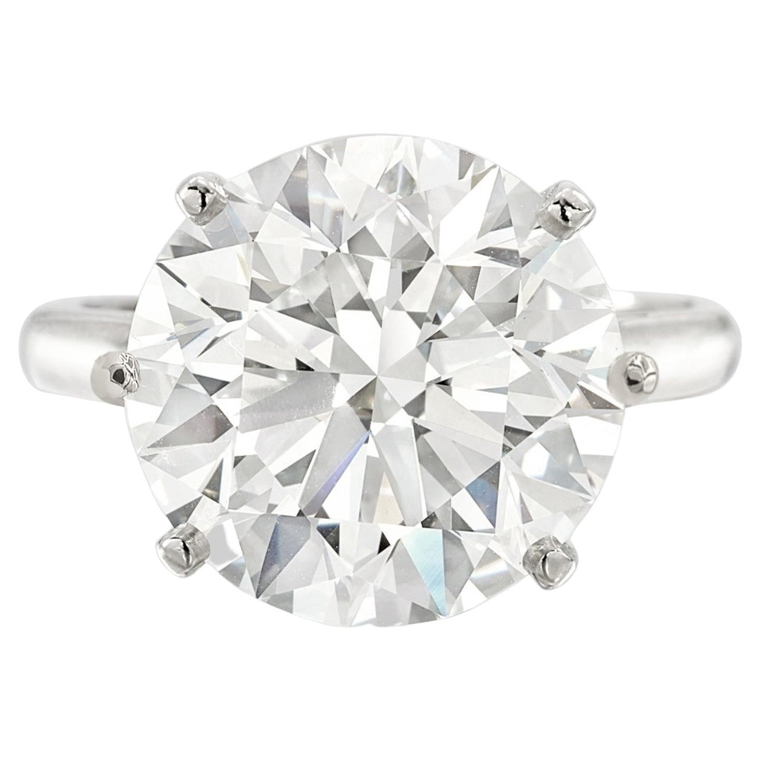 FLAWLESS GIA Certified 10 Carat Round Brilliant Cut Diamond Ring For ...