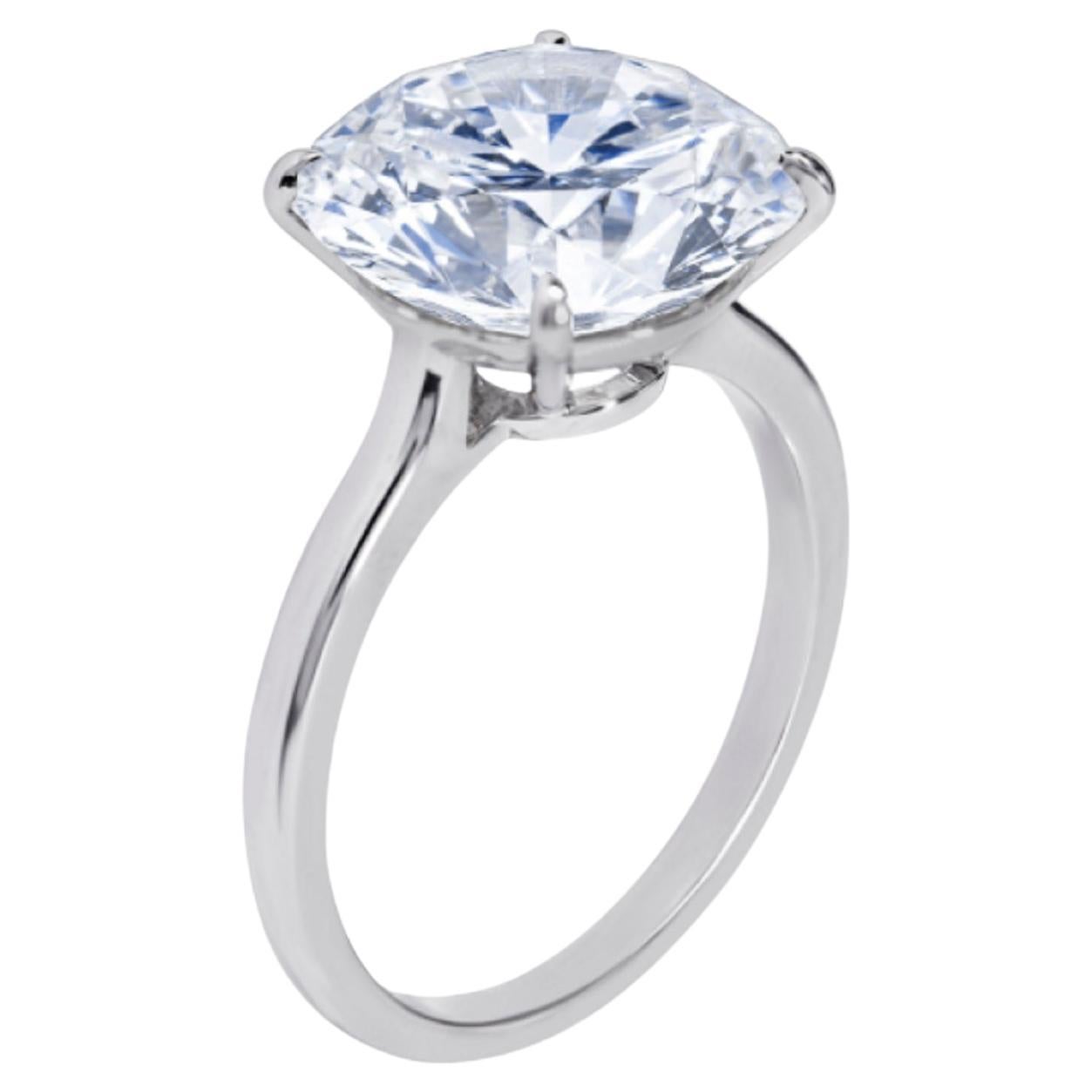 Flawless GIA Certified 13 Carat Round Brilliant Cut Diamond Ring For ...