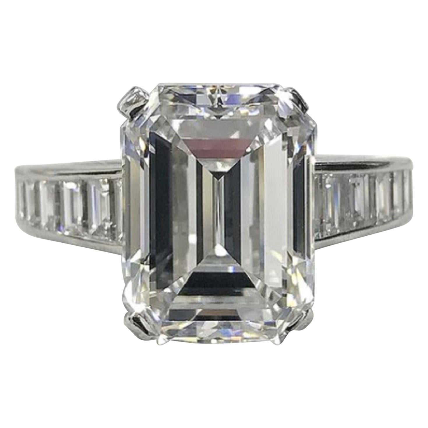 FLAWLESS Dcolor GIA Certified 4 Carat Diamond White Gold Ring For Sale ...