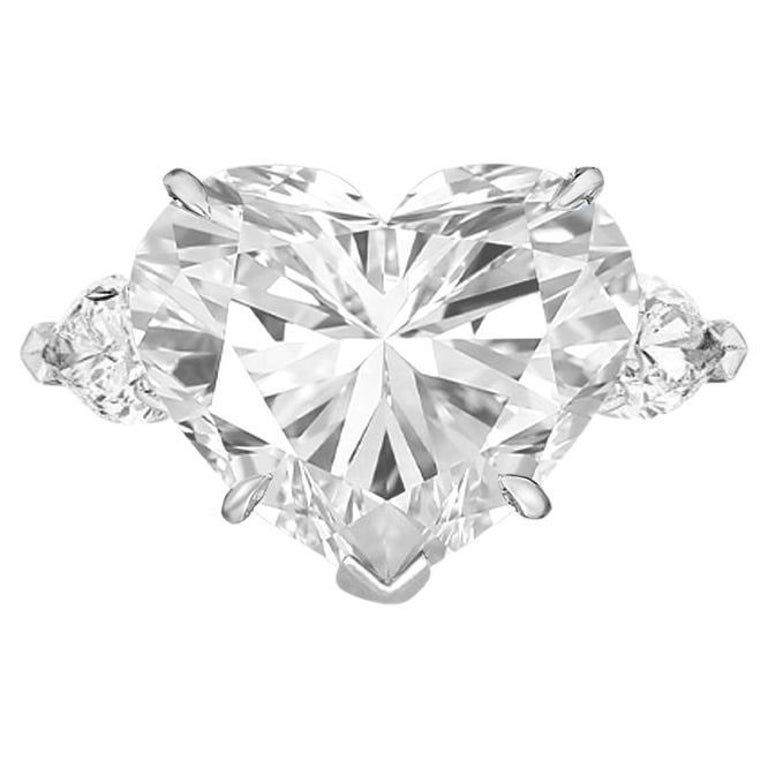 GIA Certified 5 Carat Heart Cut Diamond Engagement Diamond Ring For ...