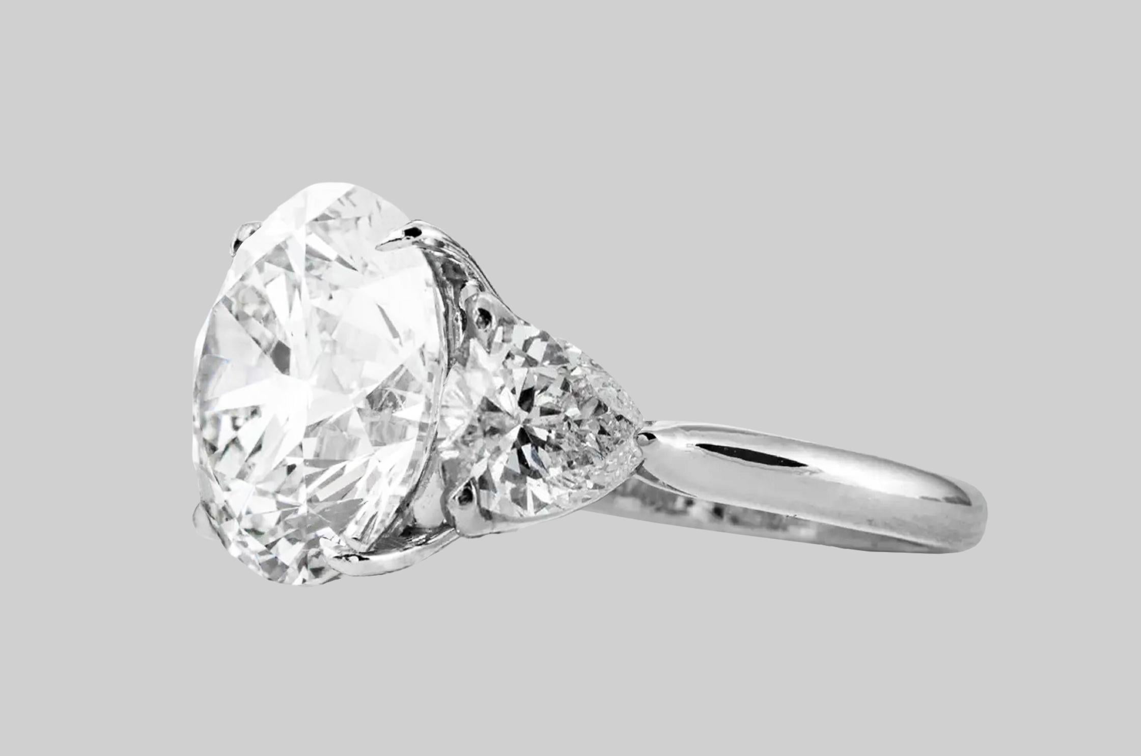 Flawless GIA Certified 8 Carat Round Brilliant Cut Diamond Platinum ...
