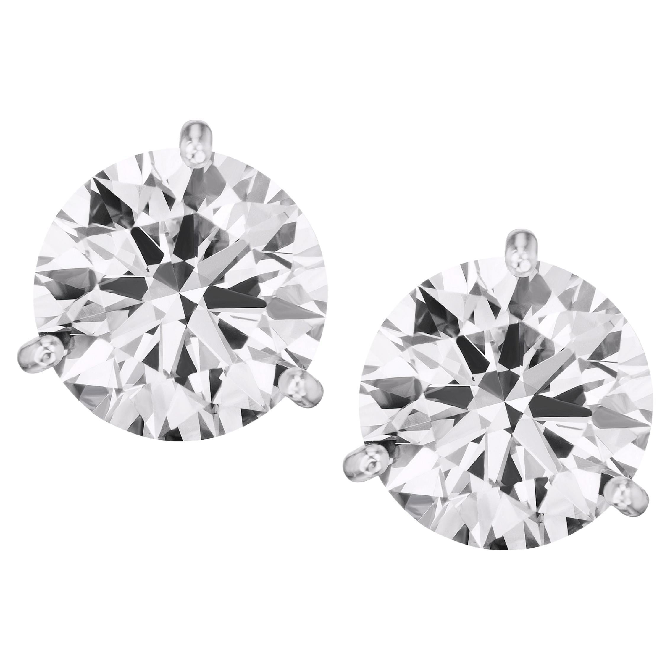 Flawless GIA Certified 8 Carat Round Brilliant Cut Diamond Studs For ...