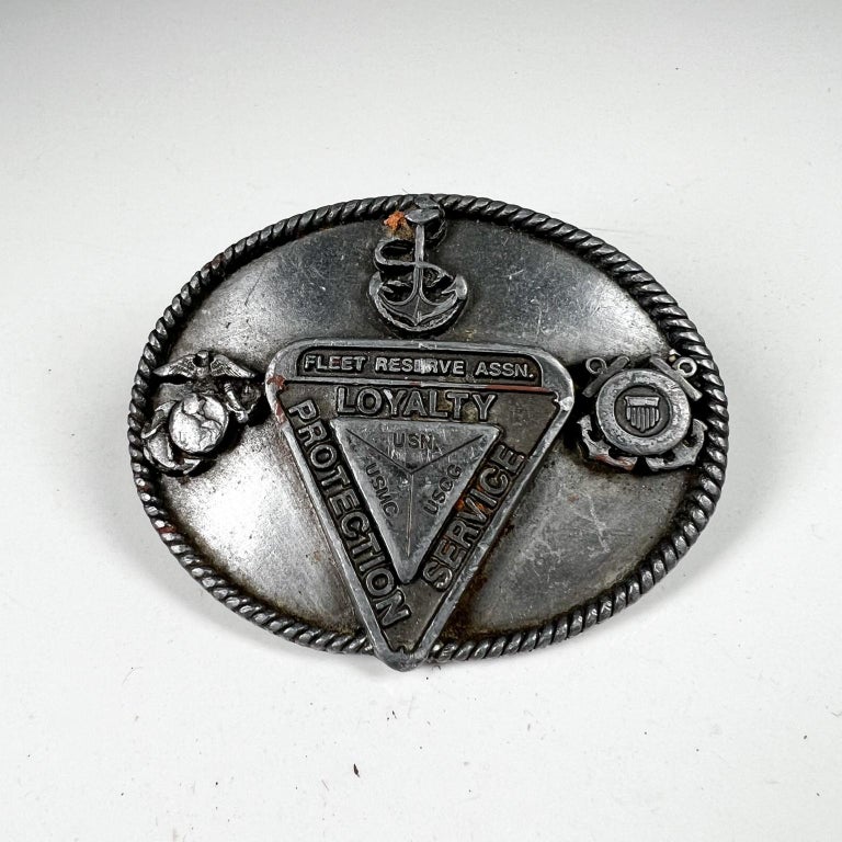 Fleet Reserve Association Inscribed Silver Belt Buckle Grants Pass, OR ...