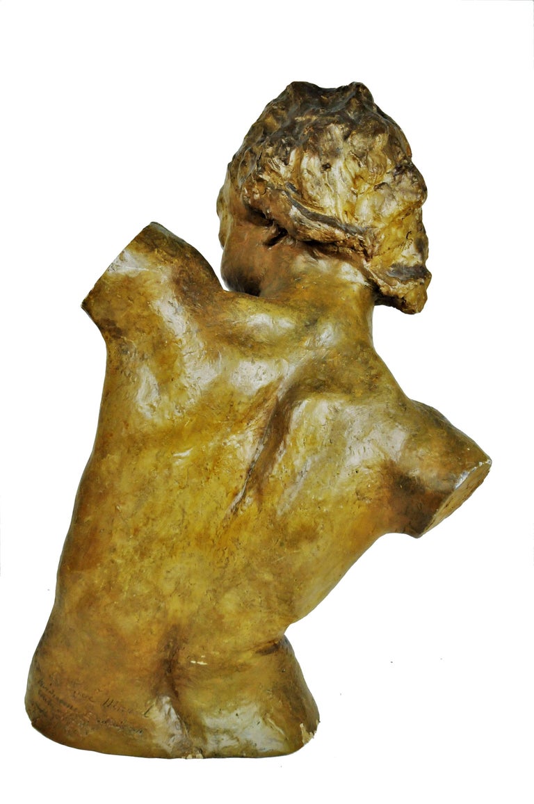 Flemish Art Nouveau, Female Torso, Terracotta Sculpture, 1900s at 1stDibs