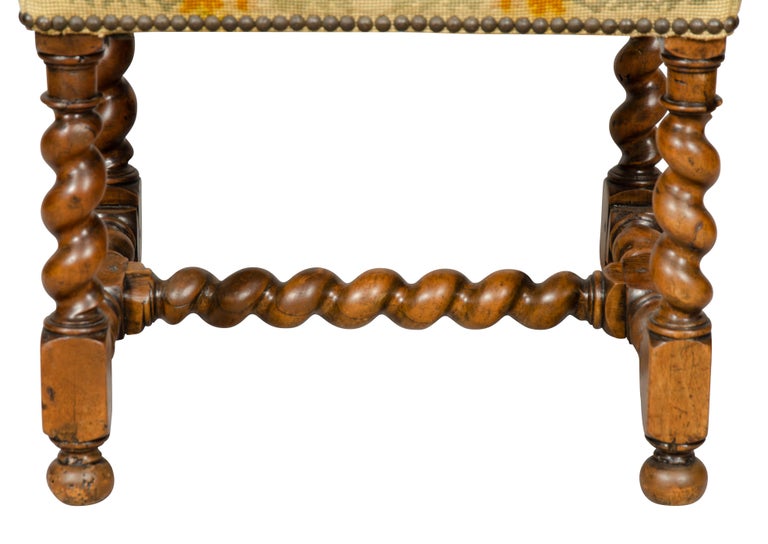 Flemish Baroque Walnut Footstool For Sale at 1stDibs