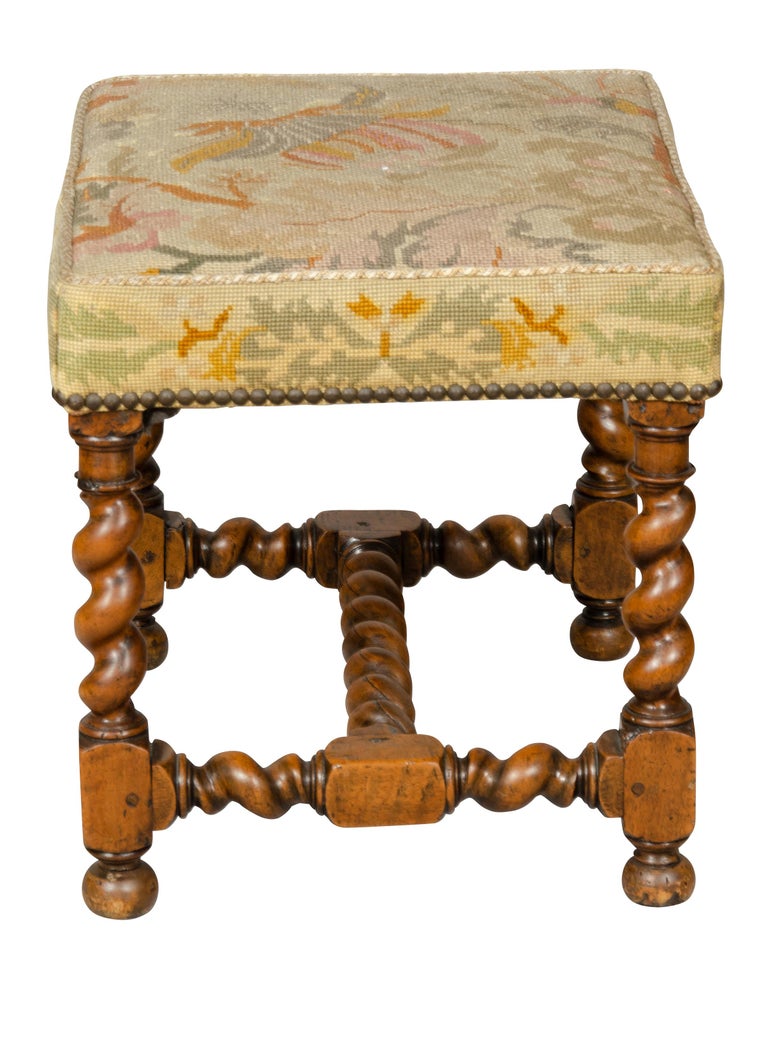 Flemish Baroque Walnut Footstool For Sale at 1stDibs