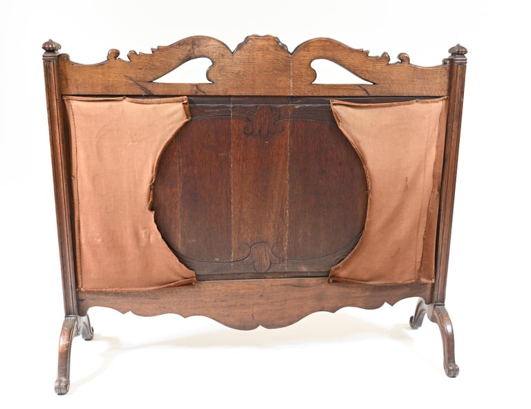 Flemish Carved Fire Screen Divider Walnut 1880 For Sale at 1stDibs