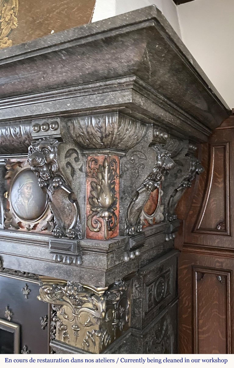 Flemish Neo-Renaissance Style Fireplace For Sale at 1stDibs