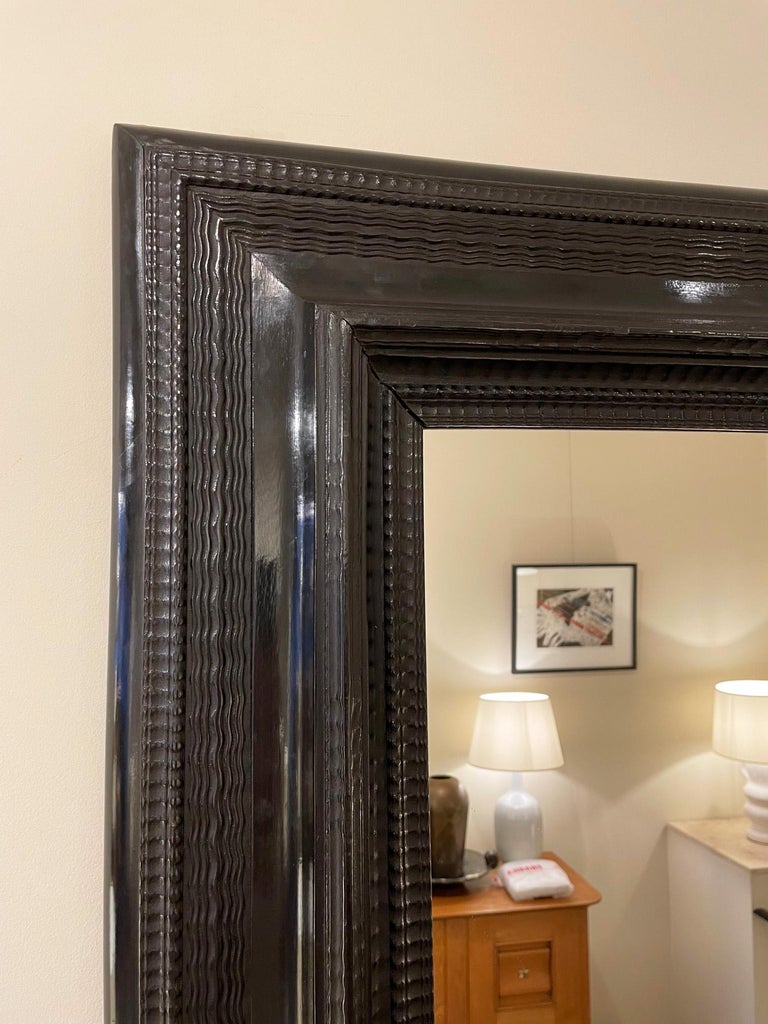 Flemish Style Ebonised Ripple Frame Mirror For Sale at 1stDibs