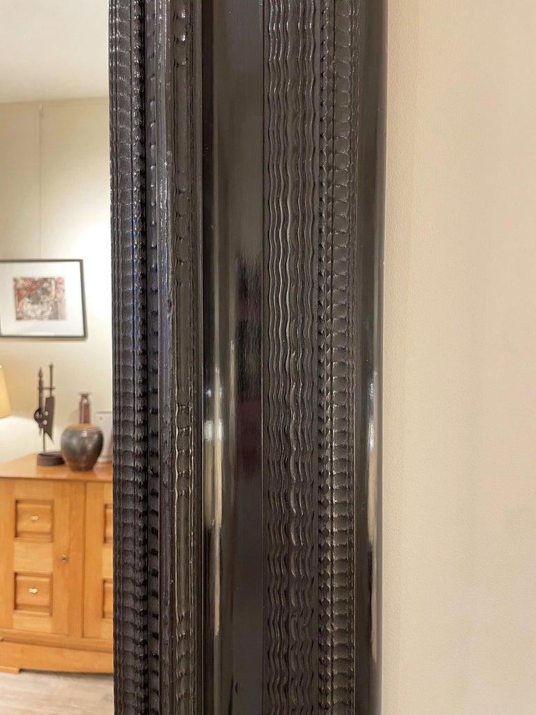 Flemish Style Ebonised Ripple Frame Mirror For Sale at 1stDibs