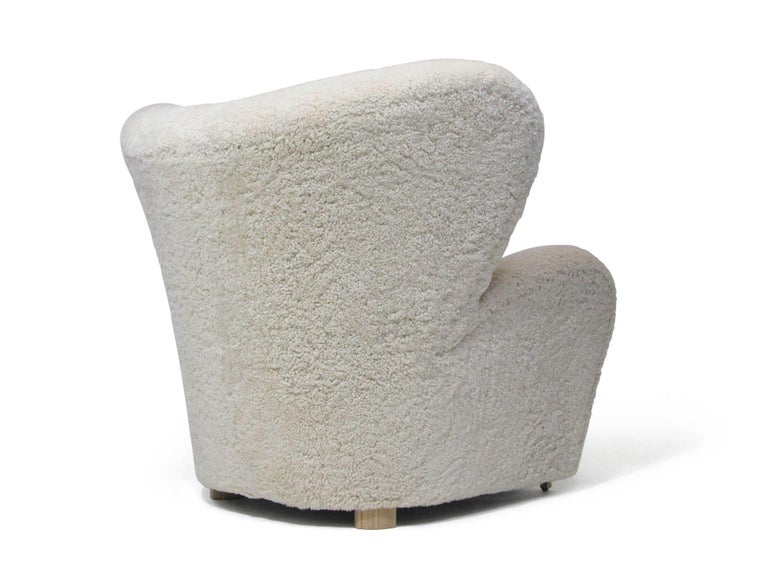 Flemming Lassen "Tired Man" Sheepskin Lounge Chair and Ottoman For Sale ...