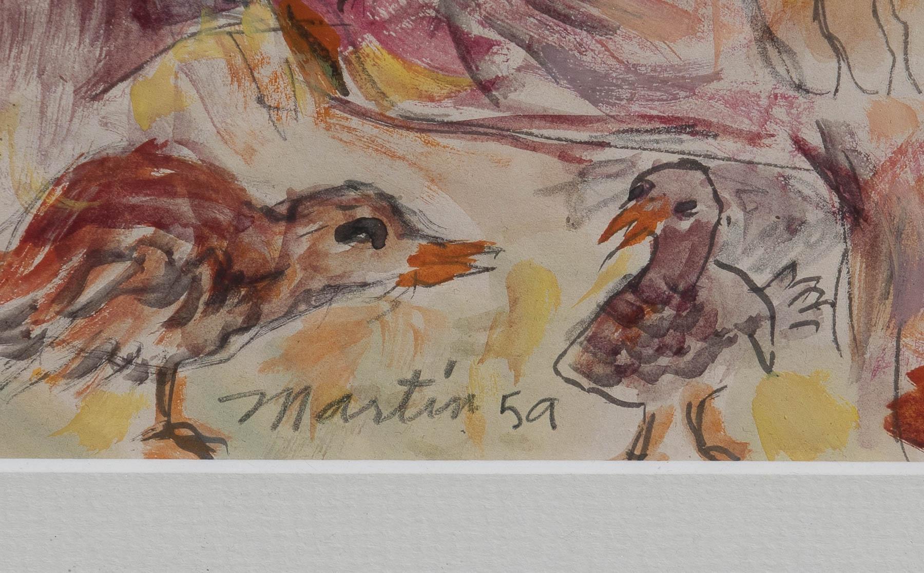 Fletcher Martin - Man with pigeons For Sale at 1stDibs