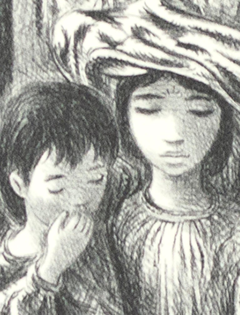 Fletcher Martin - "Arab Children," Portrait of Two Figures Lithograph ...