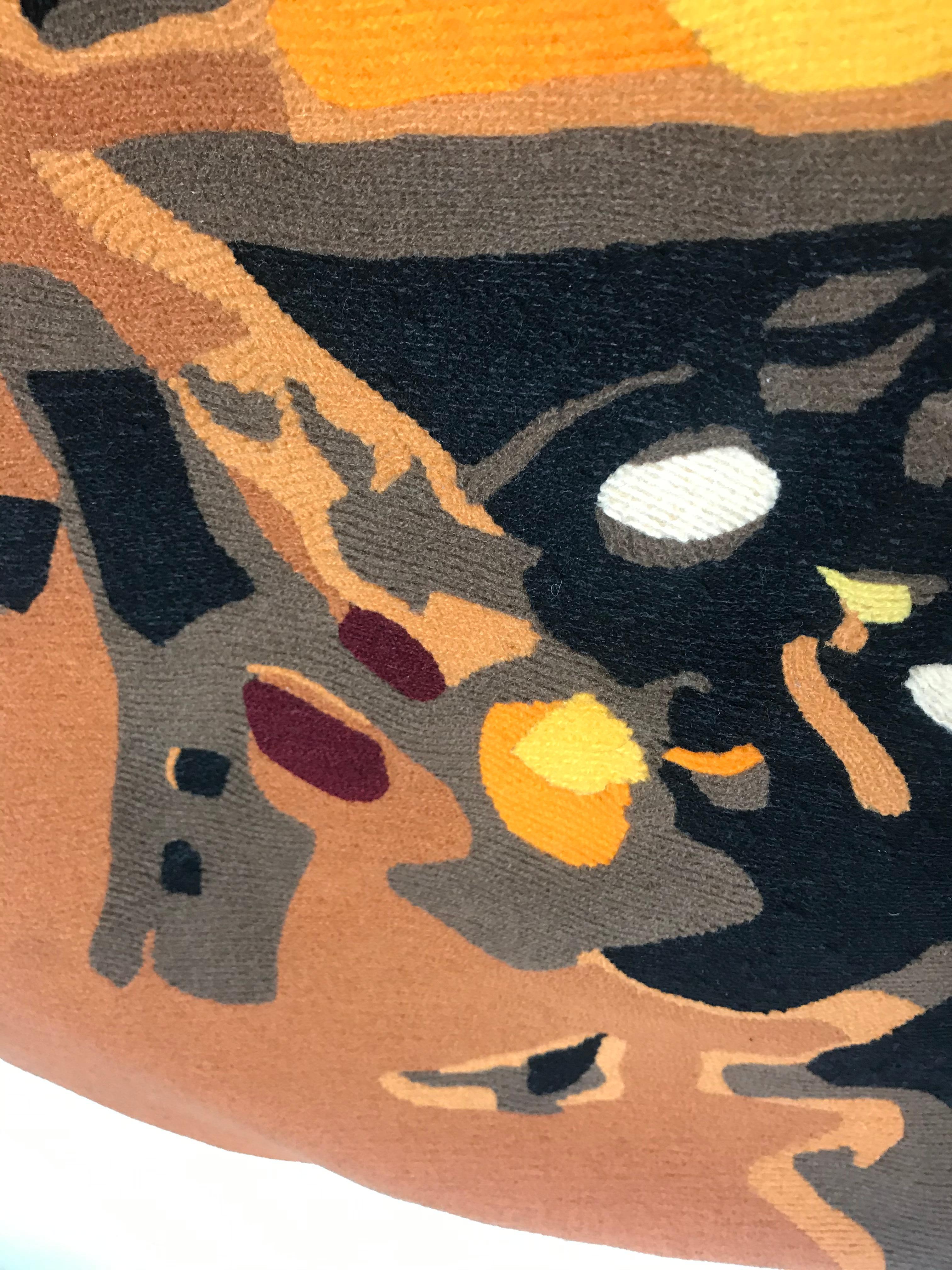 ”Fleur de Feu" Abstract Tapestry Signed “René Fumeron” at 1stDibs