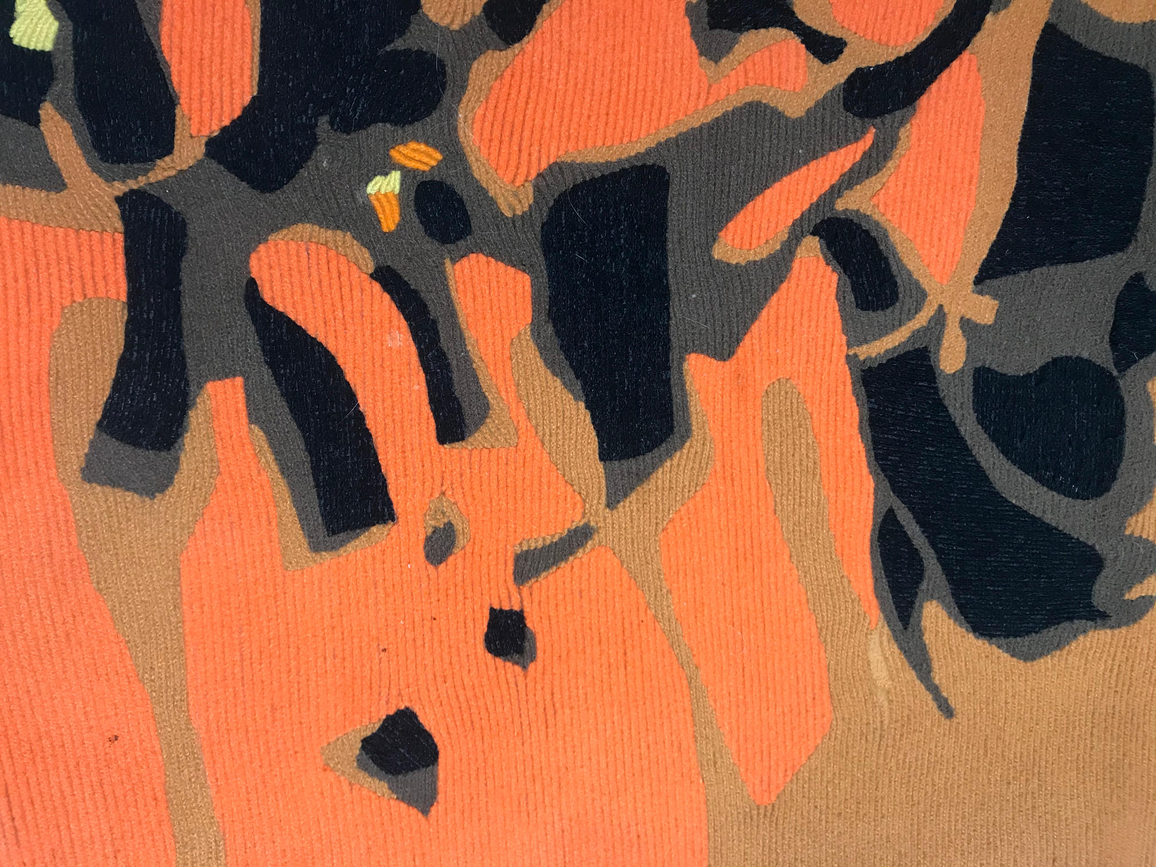 ”Fleur de Feu" Abstract Tapestry Signed “René Fumeron” at 1stDibs