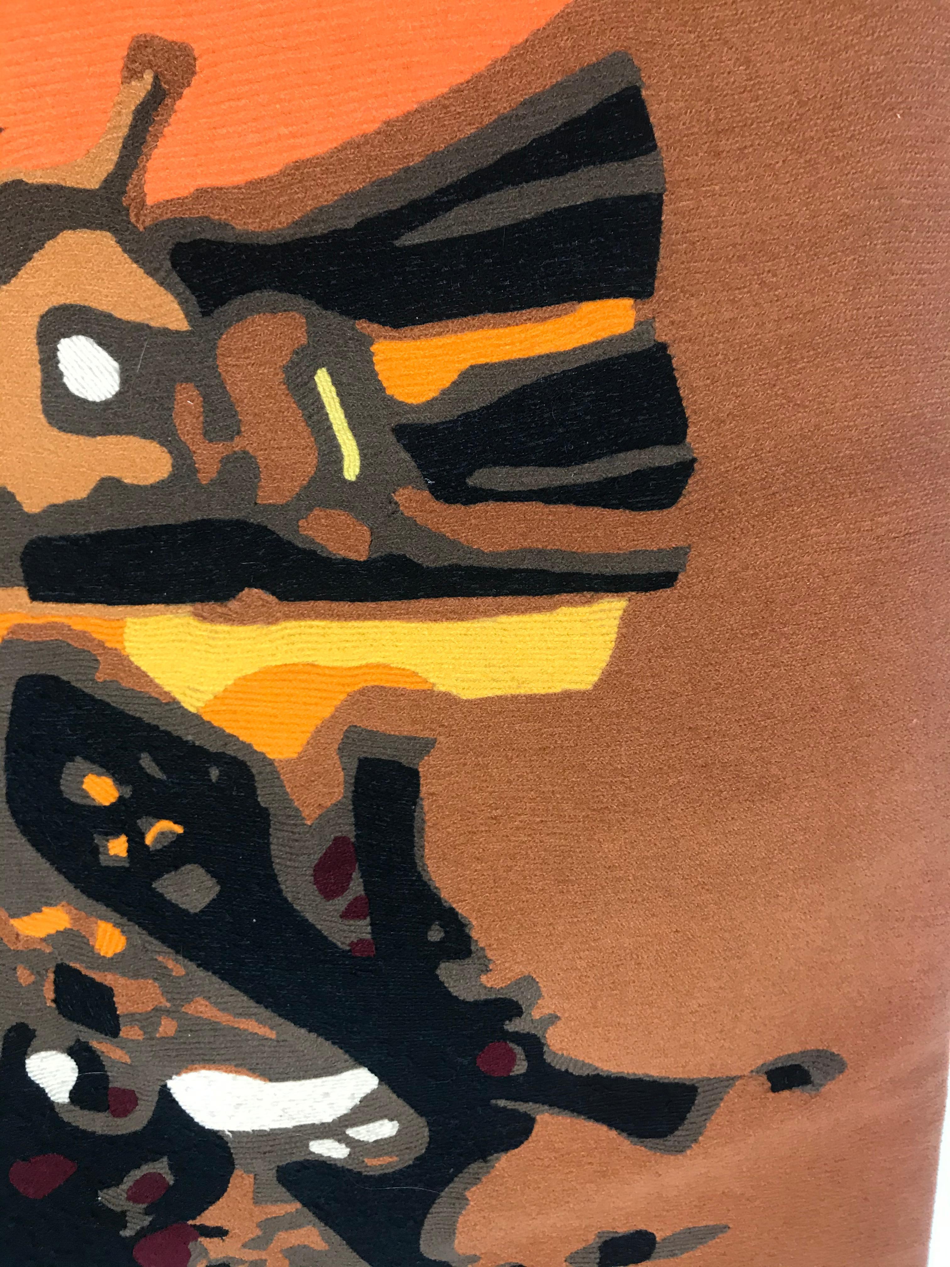 ”Fleur de Feu" Abstract Tapestry Signed “René Fumeron” at 1stDibs