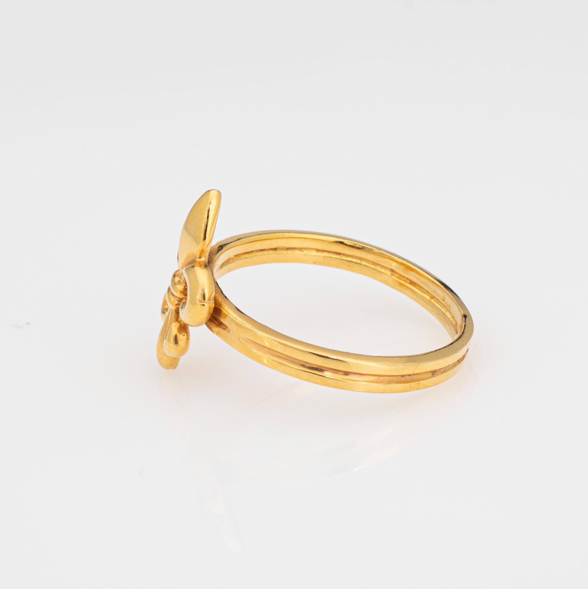Fleur de Lis Ring Conversion Vintage 14k Yellow Gold Sz 7 Stacking Band ...
