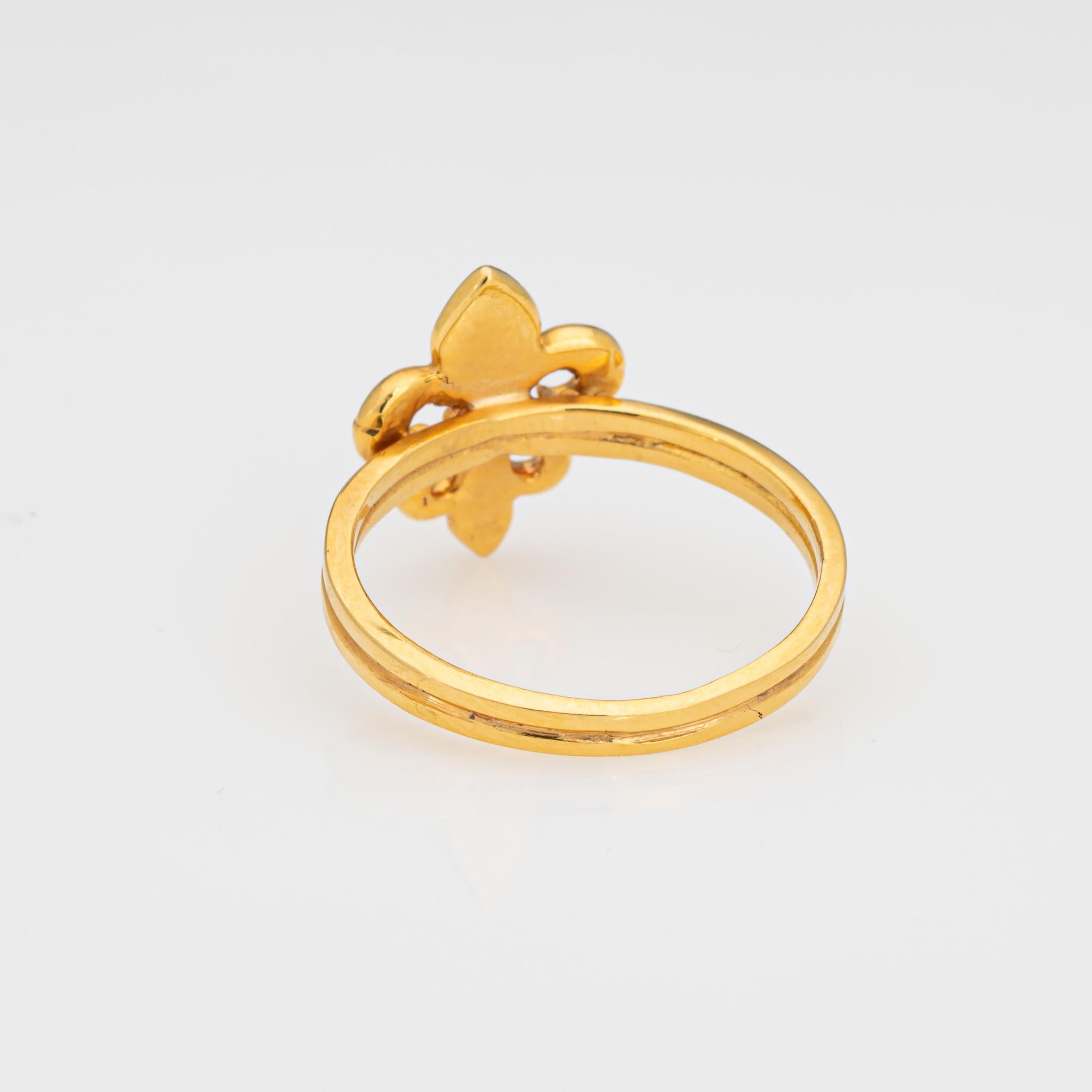 Fleur de Lis Ring Conversion Vintage 14k Yellow Gold Sz 7 Stacking Band ...