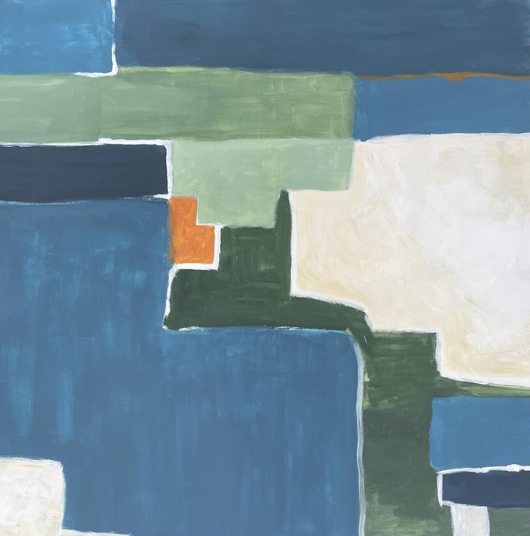 Fleur Park - Italian Dreaming, Blue and Green Contemporary Painting ...