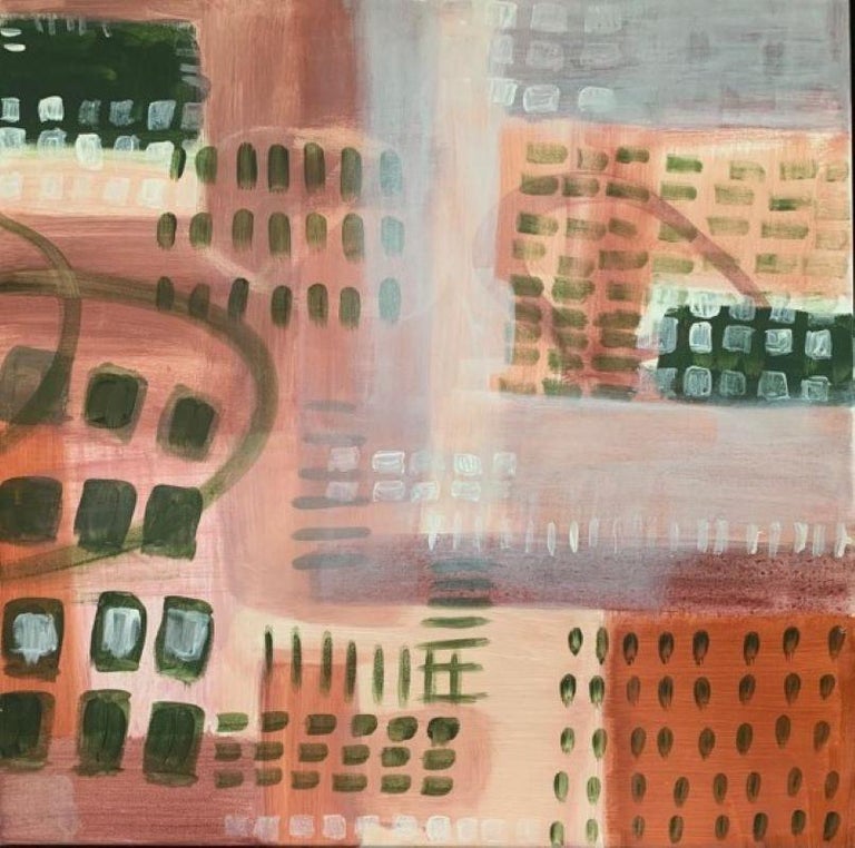 Fleur Park - Field Vs Town, original abstract paitning, landscape ...