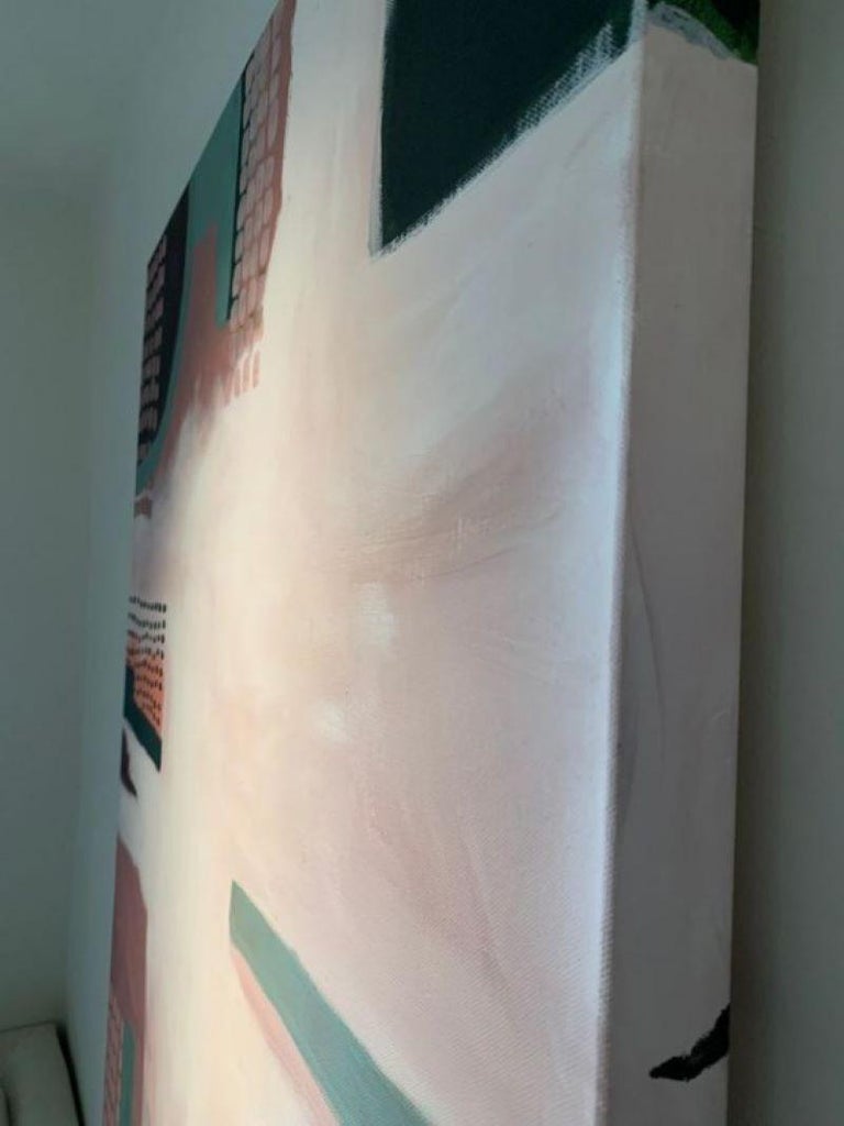 Fleur Park - Sage Green abstract city vs landscape, original For Sale ...