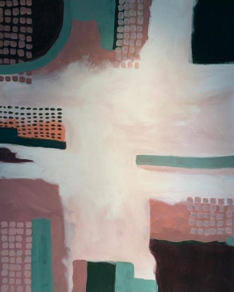 Fleur Park - Sage Green abstract city vs landscape, original For Sale ...