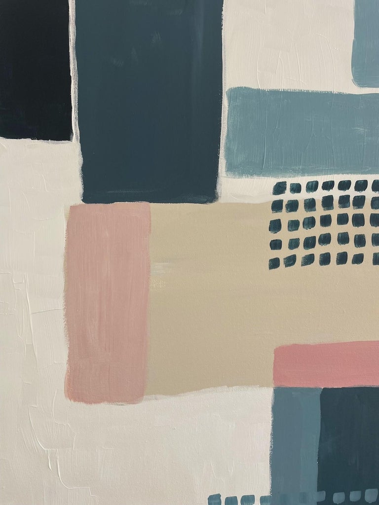 Fleur park - Field Patterns Blue and Pink, Abstract Landscape Painting ...