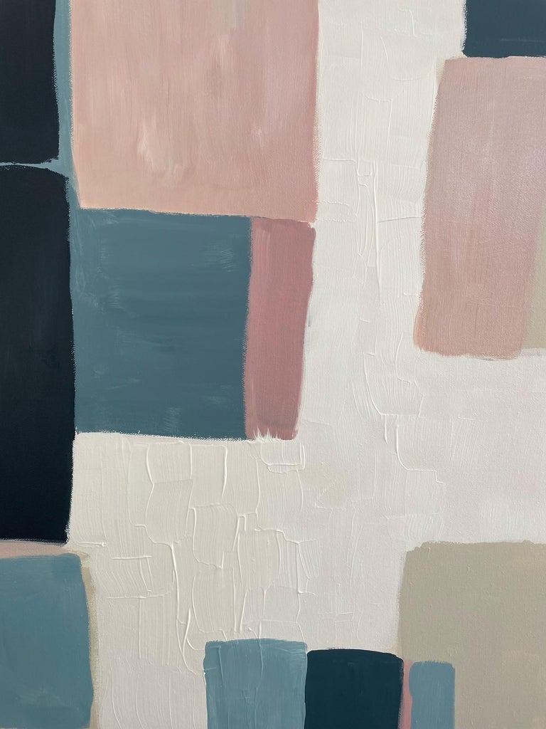 Fleur park - Field Patterns Blue and Pink, Abstract Landscape Painting ...