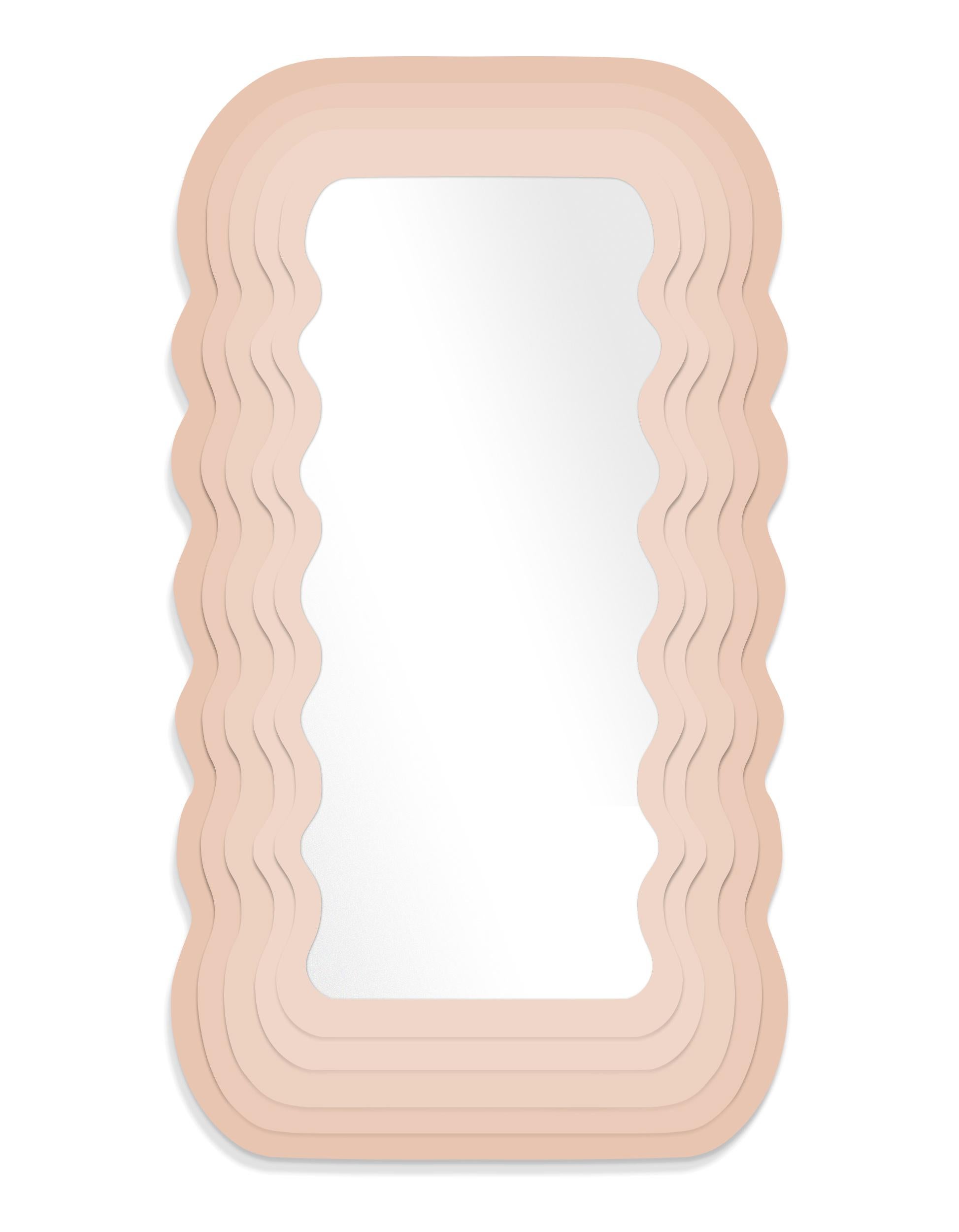 Fleur Wave Mirror in Pink Ground For Sale at 1stDibs | pink and white ...