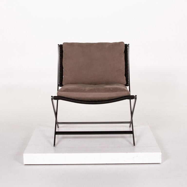 Flexform Peter Leather Armchair Brown Chair Antonio Citterio For Sale at 1stDibs
