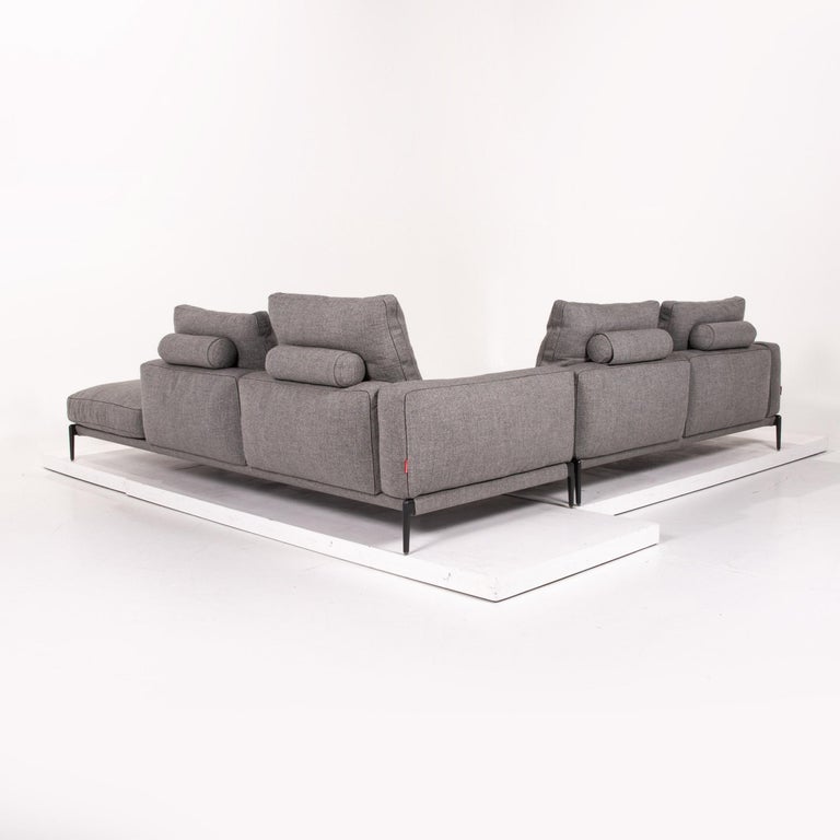 Flexform Romeo Fabric Corner Sofa Gray Sofa Couch at 1stDibs | flexform romeo sofa, flexform ...