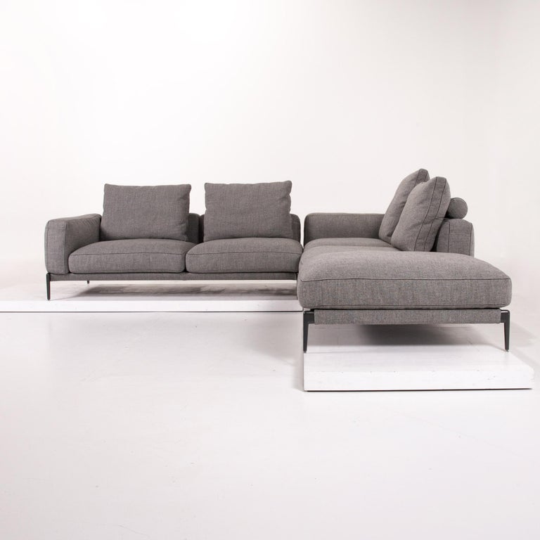 Flexform Romeo Fabric Corner Sofa Gray Sofa Couch at 1stDibs | flexform romeo sofa, flexform ...