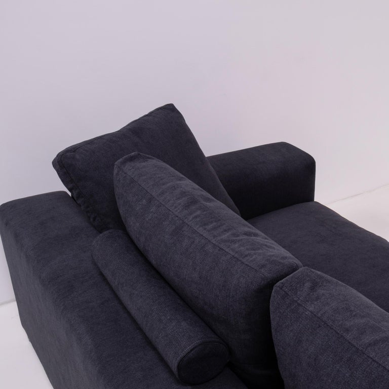 Flexform Vintage Slate Grey Fabric Sofa at 1stDibs | slate grey couch