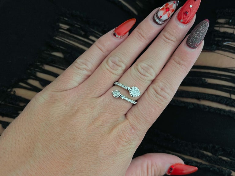 Flexible Diamond Wrap Ring in 14K White Gold For Sale at 1stDibs