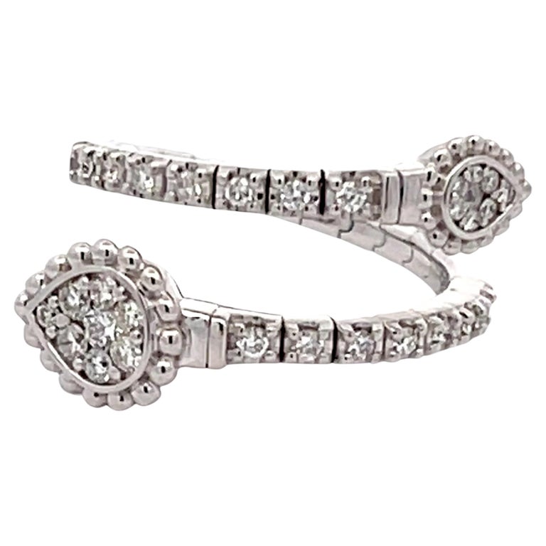 Flexible Diamond Wrap Ring in 14K White Gold For Sale at 1stDibs