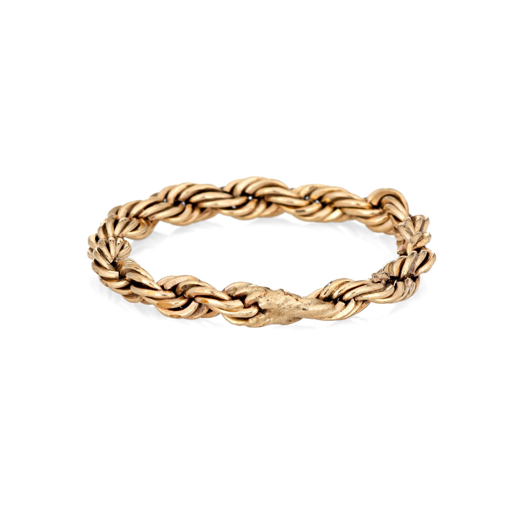 Flexible Rope Band Ring Vintage 14k Yellow Gold Estate Fine Jewelry at ...