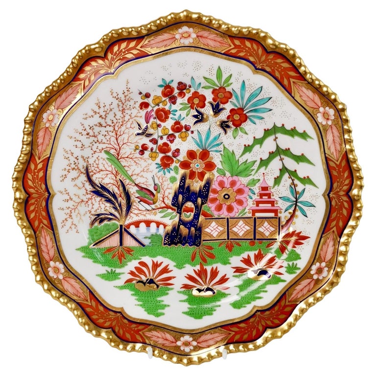 Flight Barr and Barr Porcelain Plate, Rich Imari Pattern, Regency ca ...