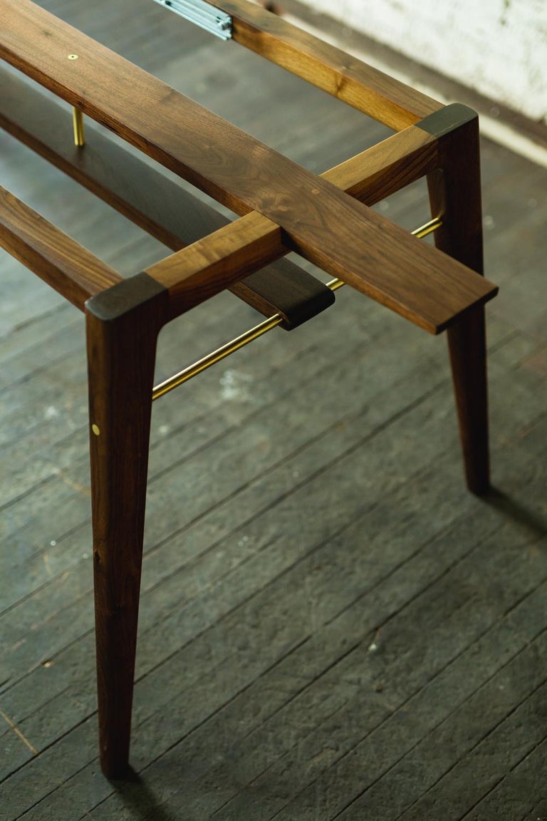 Flint Modern Extension Table in Walnut with Brass Joinery Details For ...