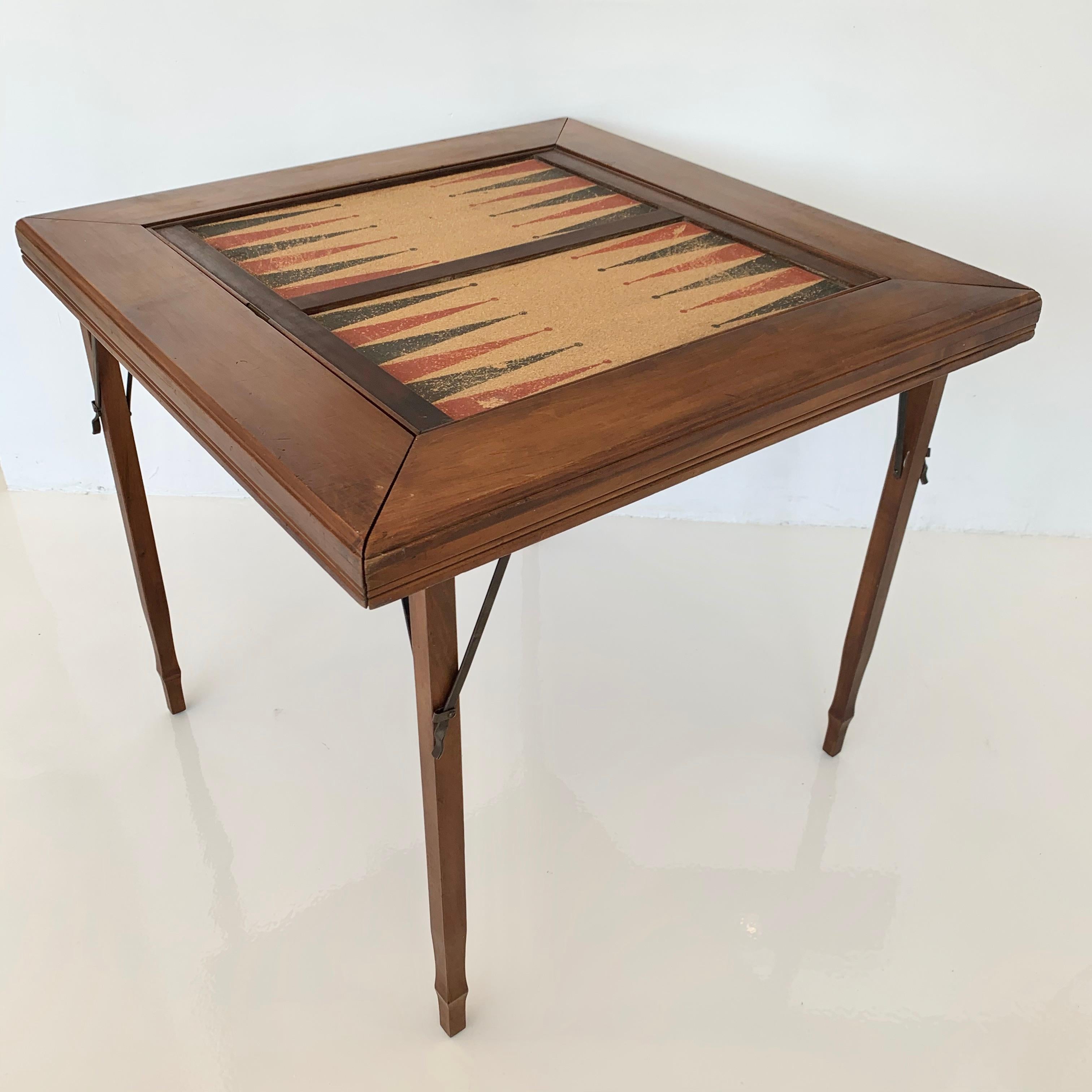 Flip-Top Cork and Wood Backgammon Table at 1stDibs | backgammon tables ...