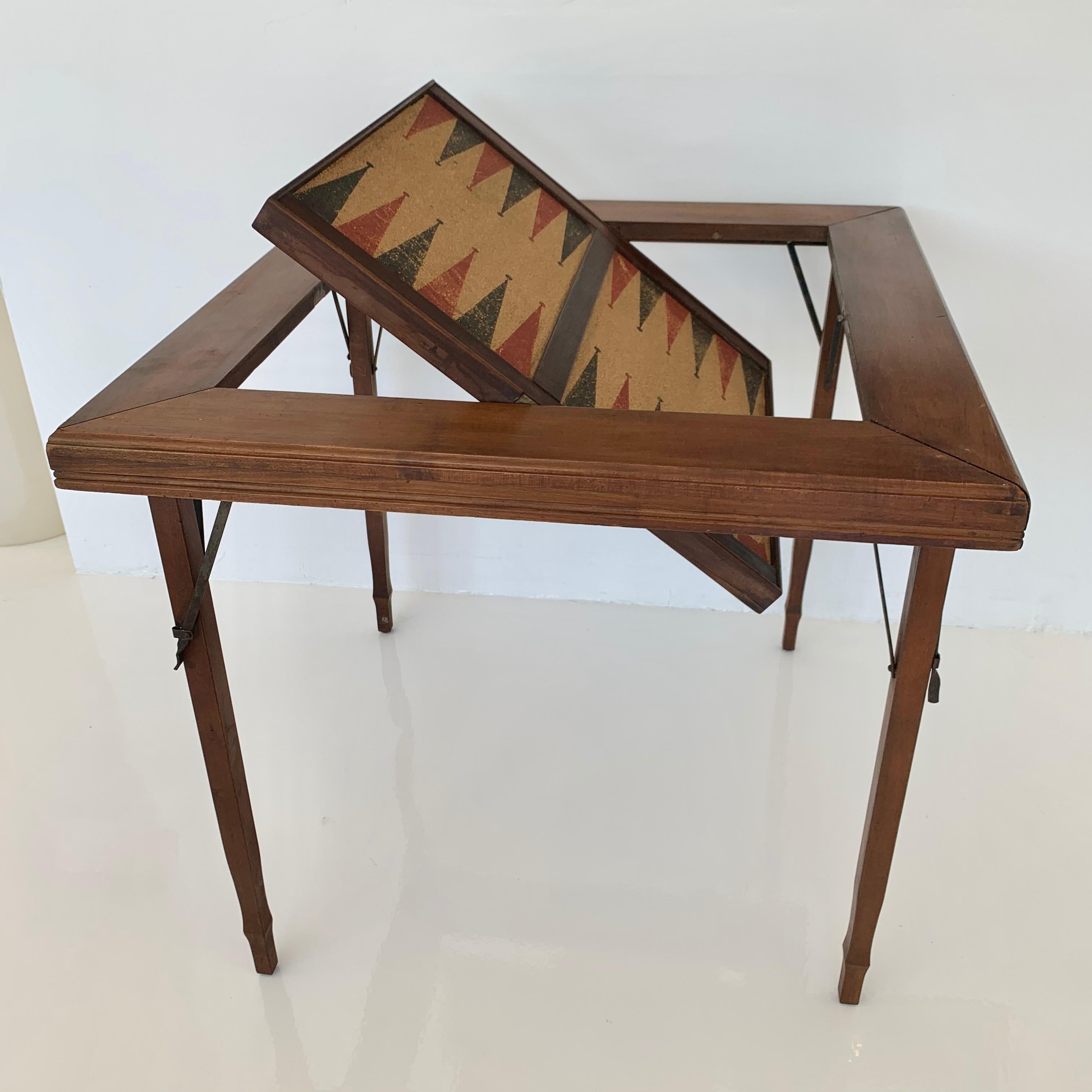 Flip-Top Cork and Wood Backgammon Table at 1stDibs | backgammon tables ...