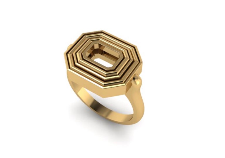Flip Top Gold and Black Enamel Ring For Sale at 1stDibs