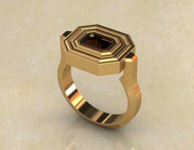 Flip Top Gold and Black Enamel Ring For Sale at 1stDibs