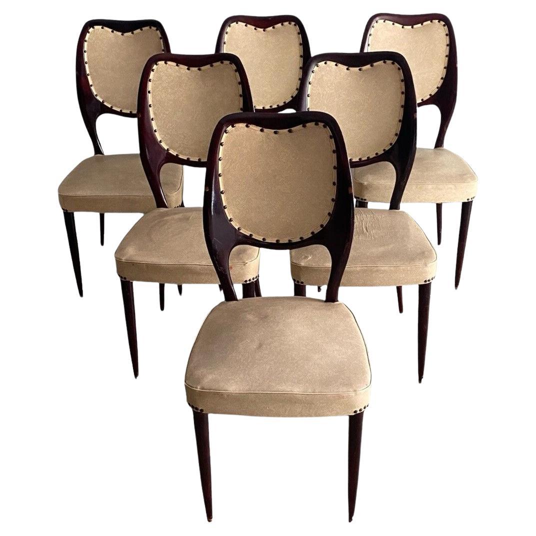 F.lli Rigamonti set of 6 1950s dining chairs For Sale at 1stDibs