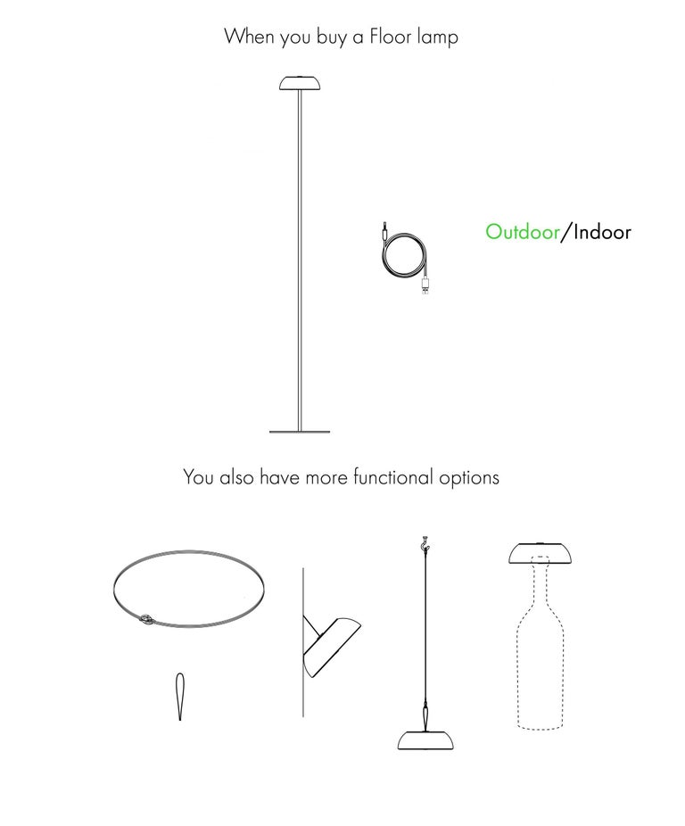 Float: Modern Italian Portable Battery Floor Lamp, Water Resistant ...