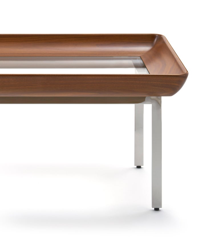 Float Tray Table, Wood and Acrylic Coffee Table For Sale at 1stDibs