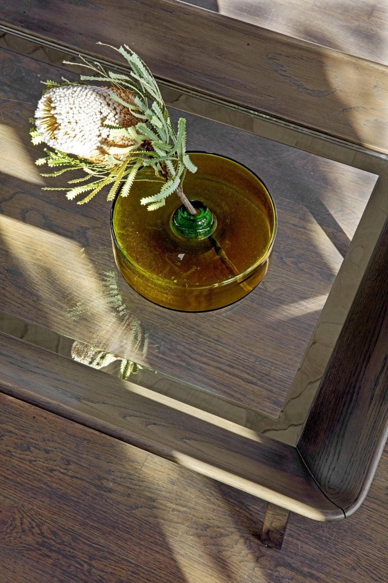 Float Tray Table, Wood and Acrylic Coffee Table For Sale at 1stDibs