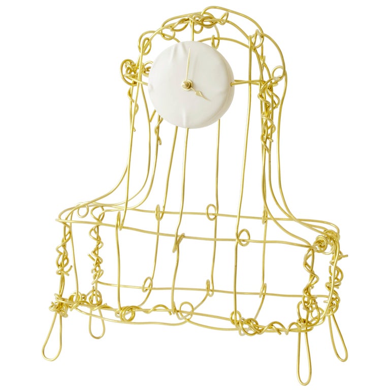 Floating Frames Mantel clock Brass For Sale at 1stDibs