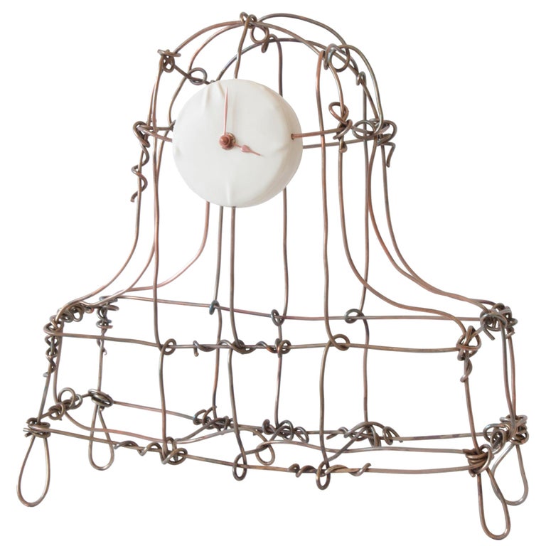 Floating Frames Mantel clock Oxidized Copper For Sale at 1stDibs